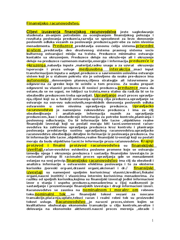 Finansijsko Racunovodstvo | PDF