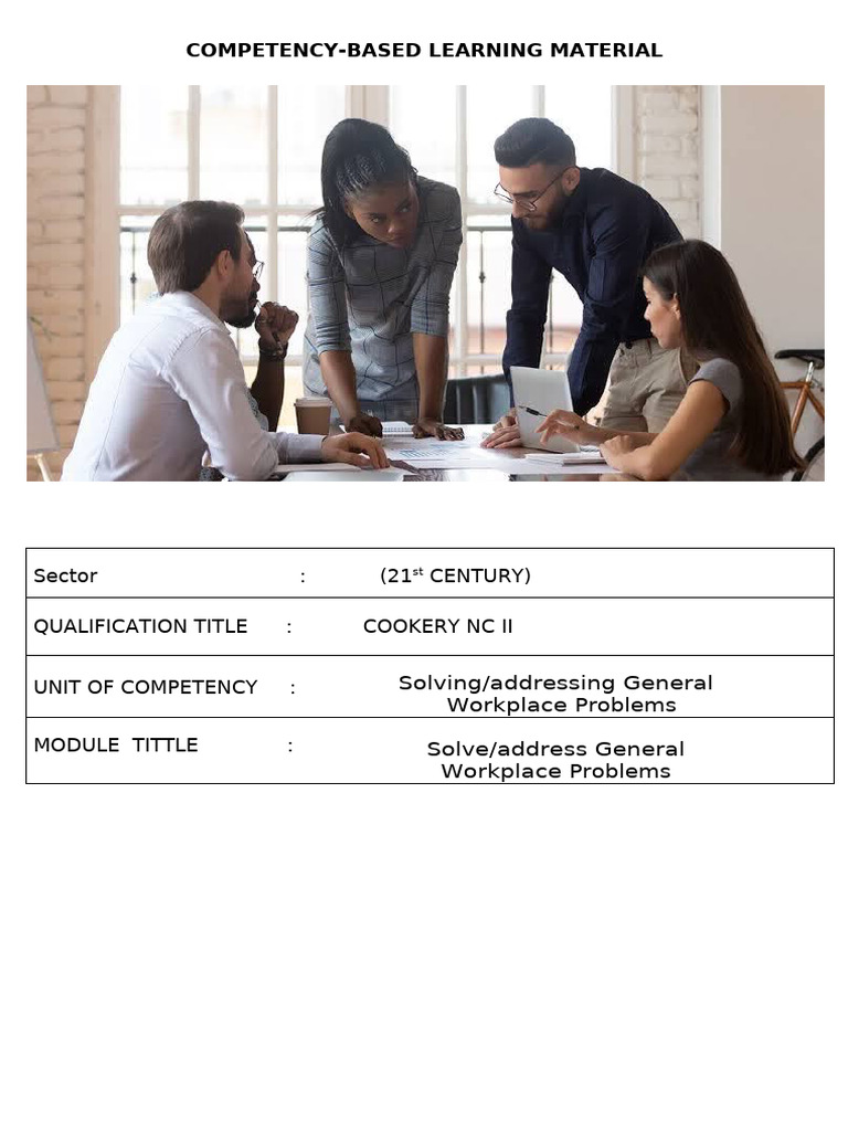 Basic 3 Solve or Address General Workplace Problems PDF For Furnish 2 | PDF | Thought | Critical ...