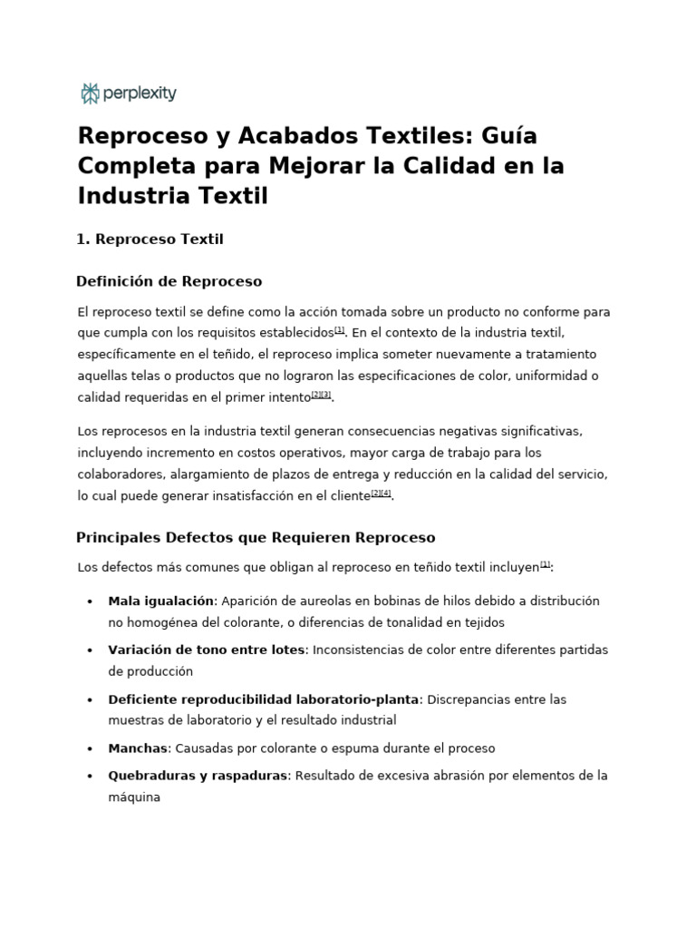 Reproceso y Acabados Textiles - Guía Completa para | PDF | Textiles ...
