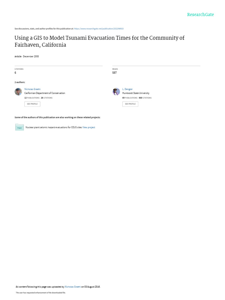 Using A GIS To Model Tsunami Evacuation Times For The Community of ...