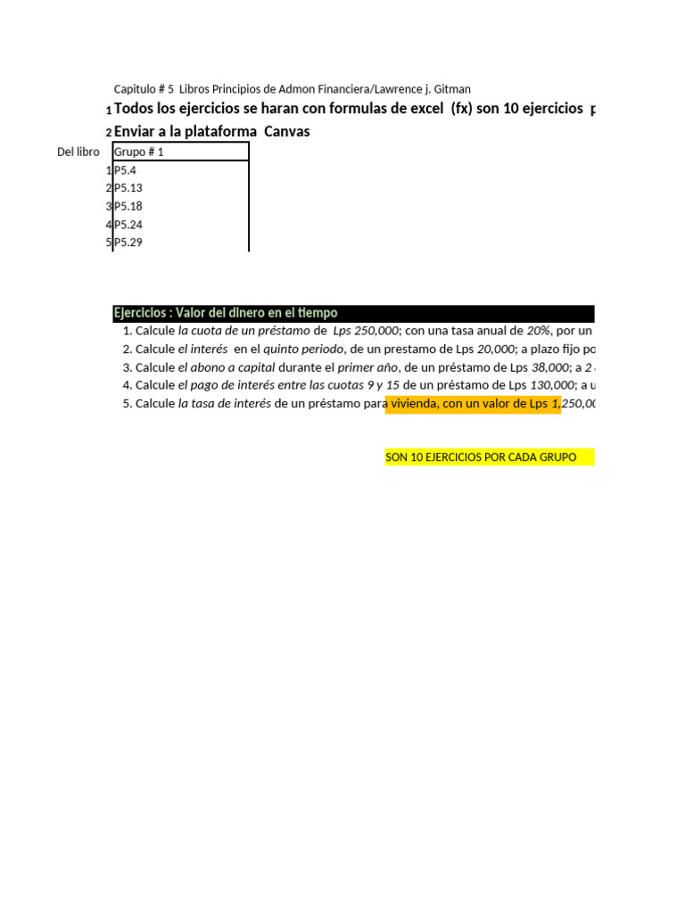 Tarea Capitulo 5 Valor Del Dinero en El Tiempo en Grupo #4 2 | PDF | Interés | Tasas de interés