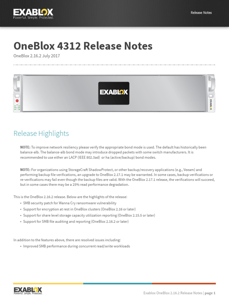 OneBlox 2.16.2 Release Highlights | PDF | Backup | Login