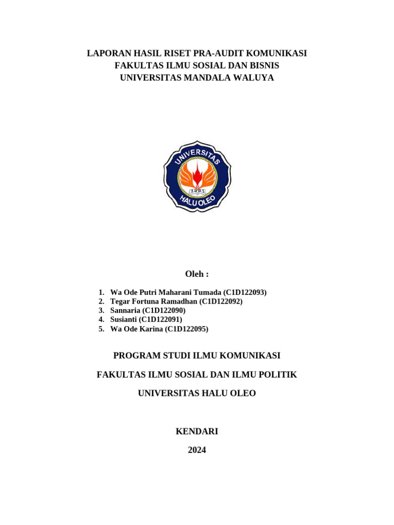 Laporan Hasil Riset Pra Audit | PDF