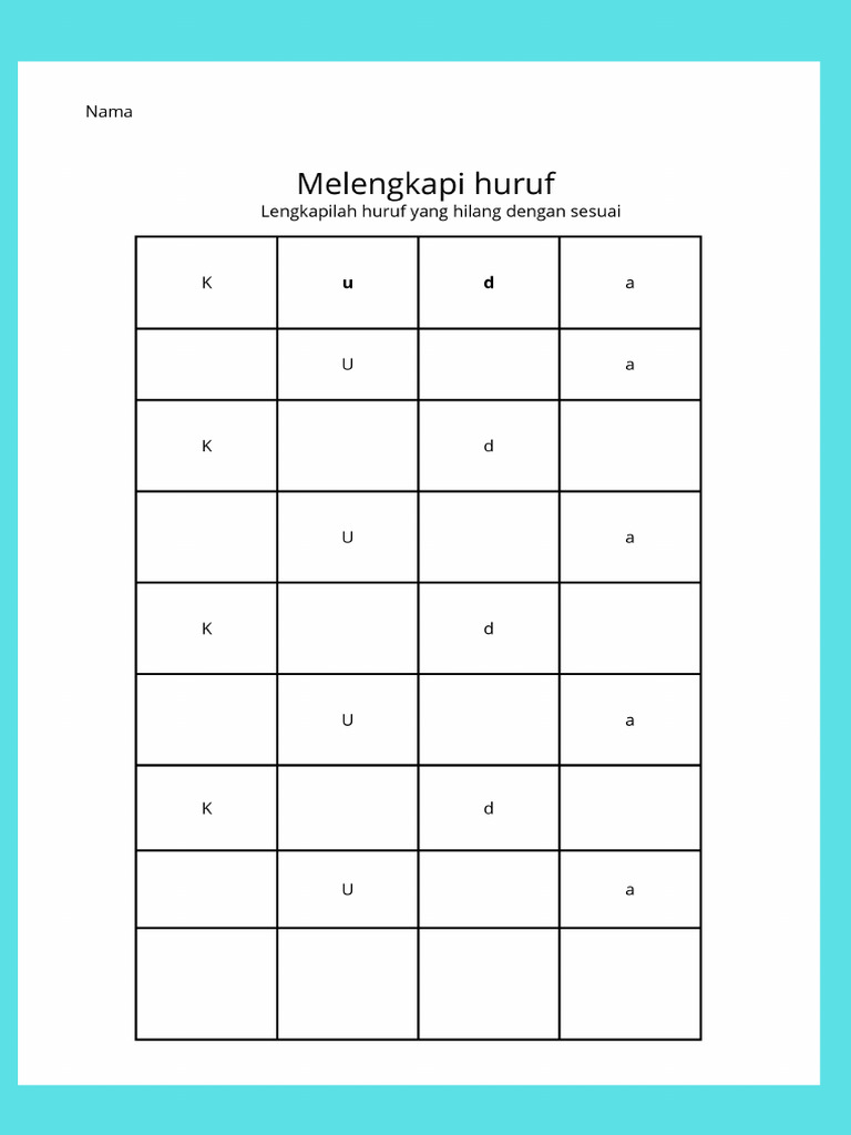 Melengkapi Huruf-1 | PDF