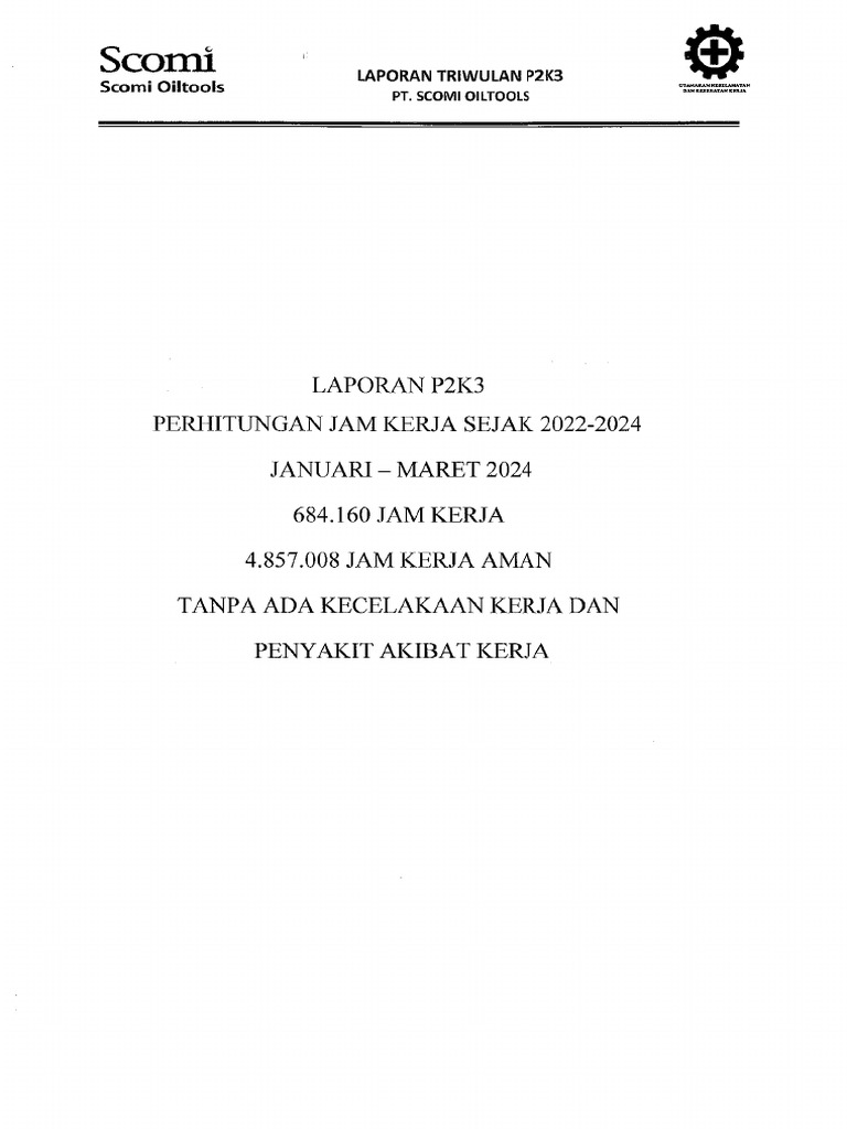 Laporan p2k3 Kk-pak 2024 | PDF