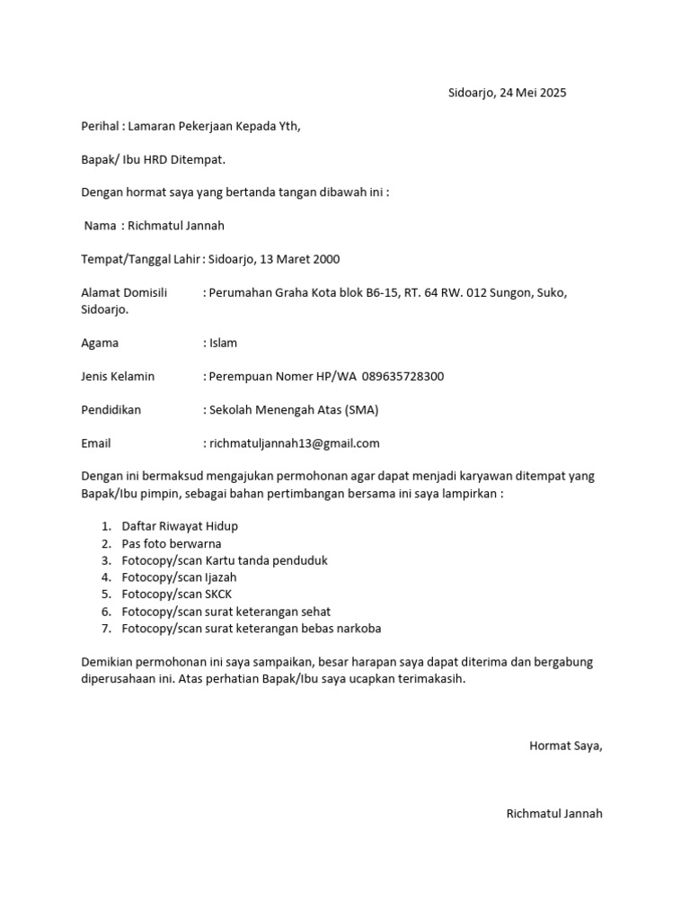 CV Dan Surat Lamaran 2025 Risa-Dikompresi | PDF