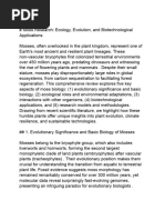 Moss Plant Structure and Observation Guide | PDF