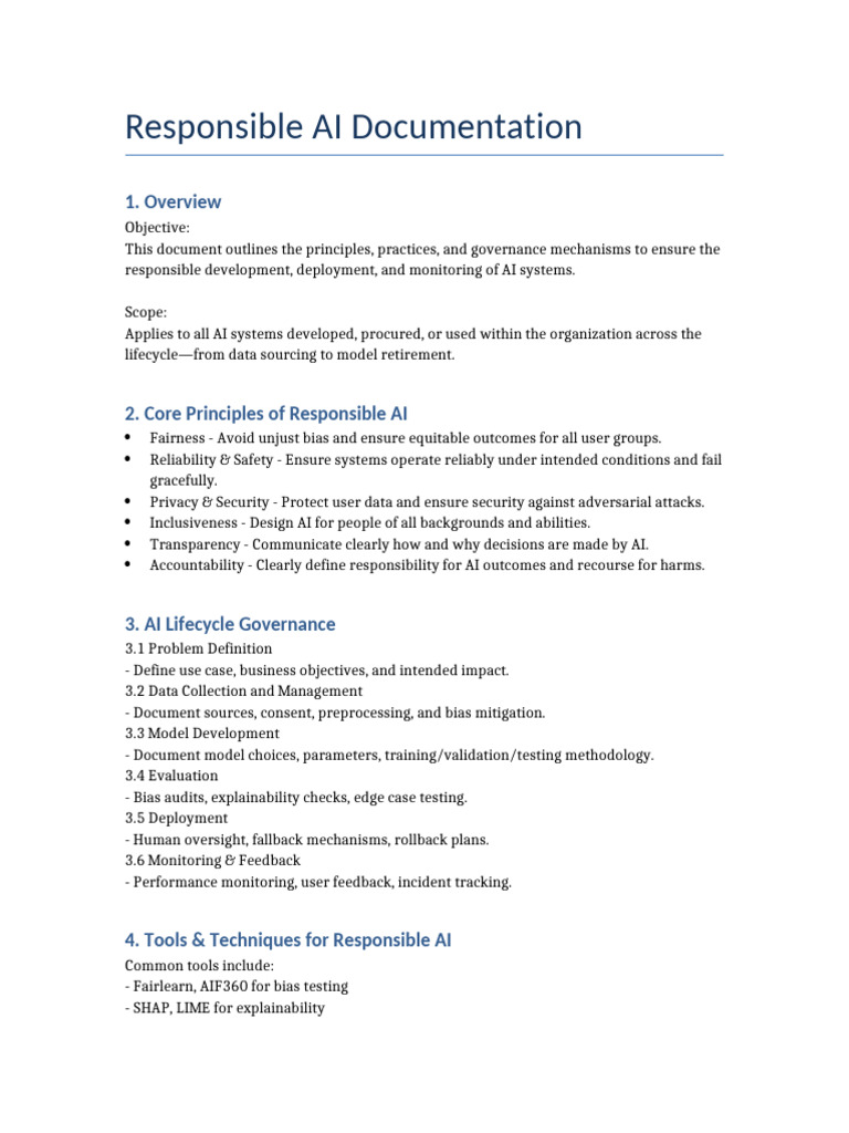 Responsible AI Governance Framework | PDF | Artificial Intelligence ...