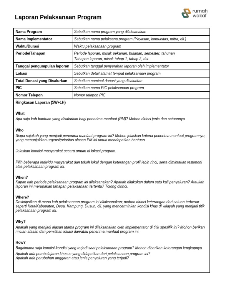 2024-02-31 Format Laporan Program | PDF