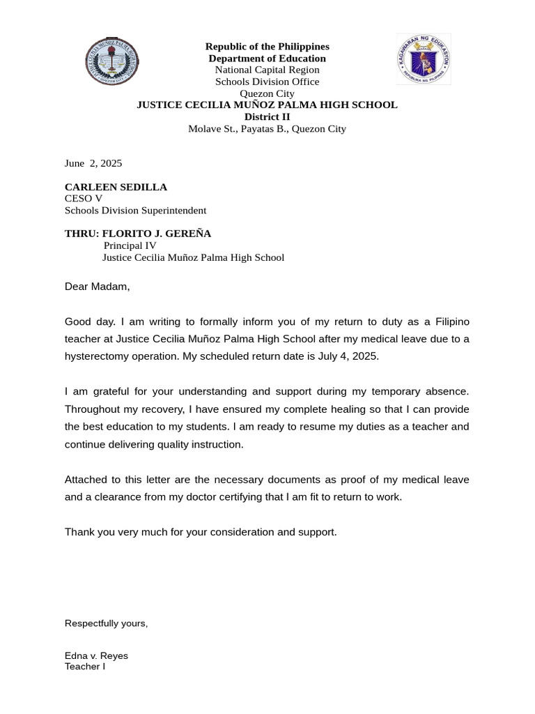 EDNA REYES Reinstatement | PDF