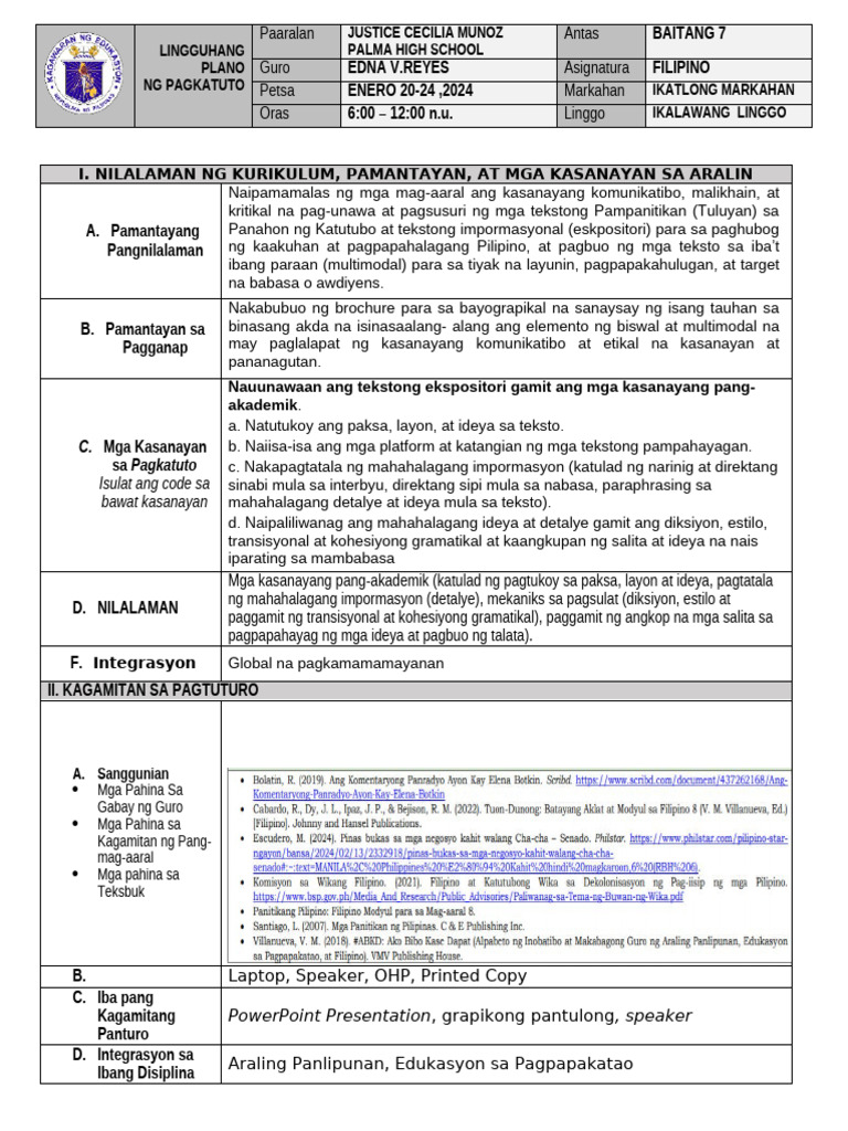 Lp3 Ikatlong Markahan Aralin 5 | PDF