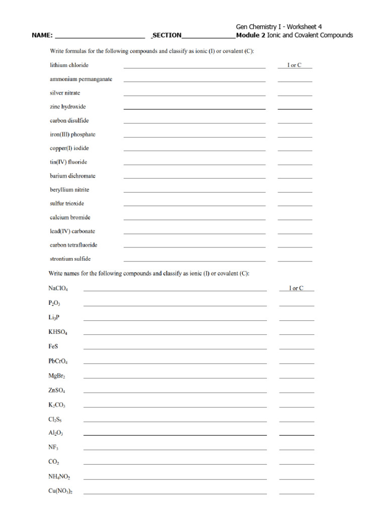 Copy of MAKE A COPY b4 ANSWERING Worksheet 4 Gen Chem 1 | PDF
