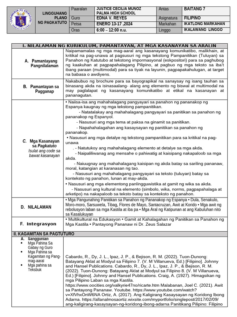 LP2 Ikatlong Markahan Aralin 3 at 4 | PDF