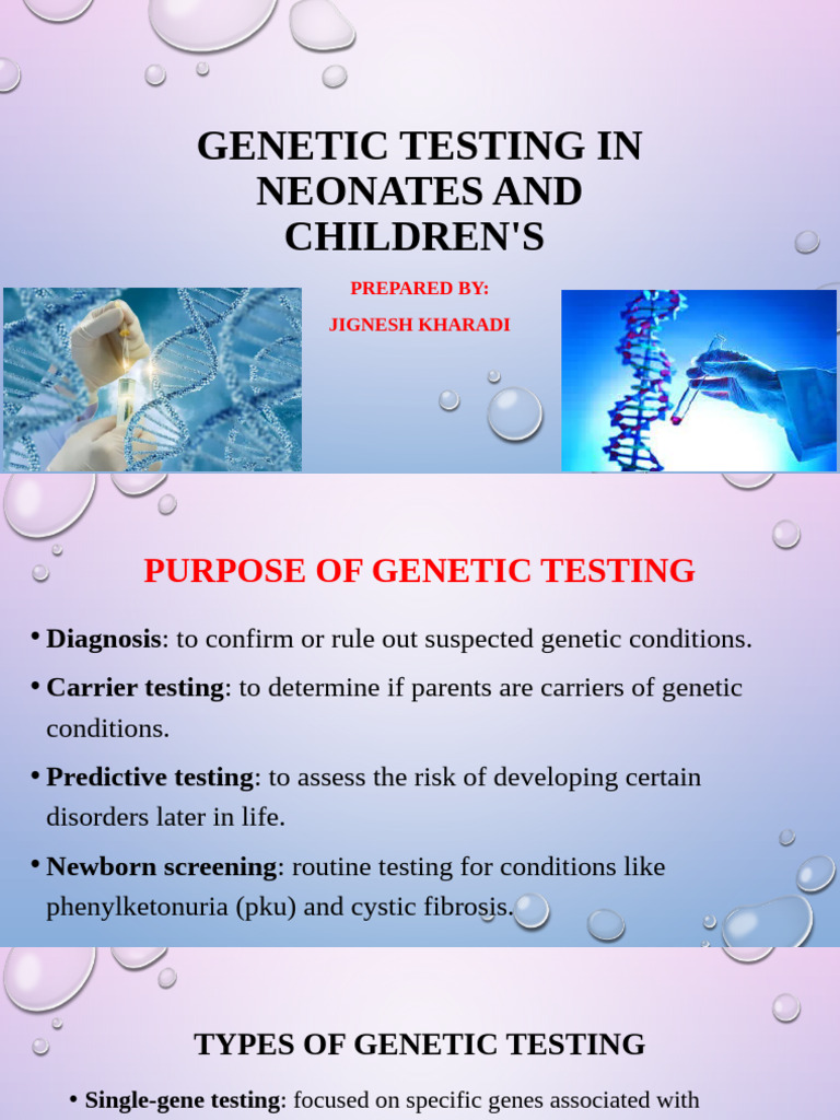 Genetic Testing in Neonates and Children | PDF | Genetic Disorder ...