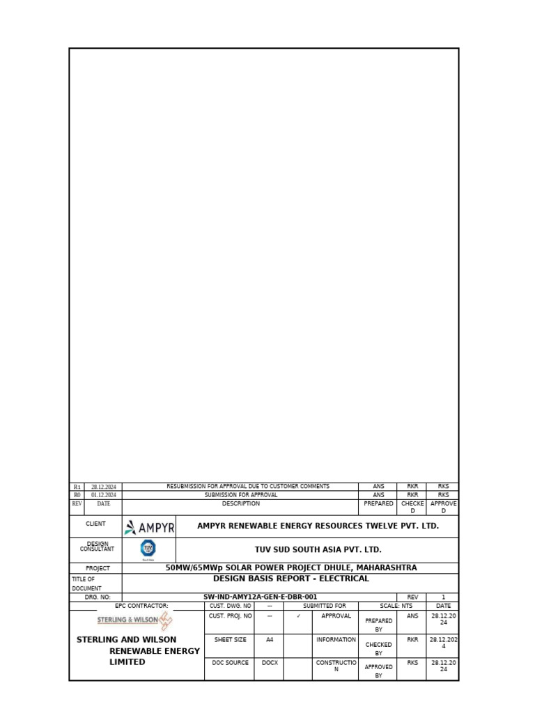 SW Ind Amy12a Gen e DBR 001 r1 | PDF | Photovoltaic System | Transformer