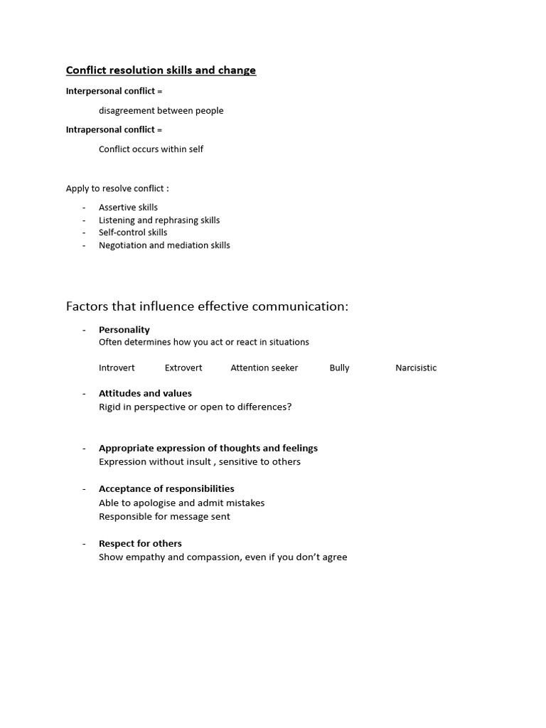 Conflict Resolution and Change Management | PDF | Conflict Resolution ...