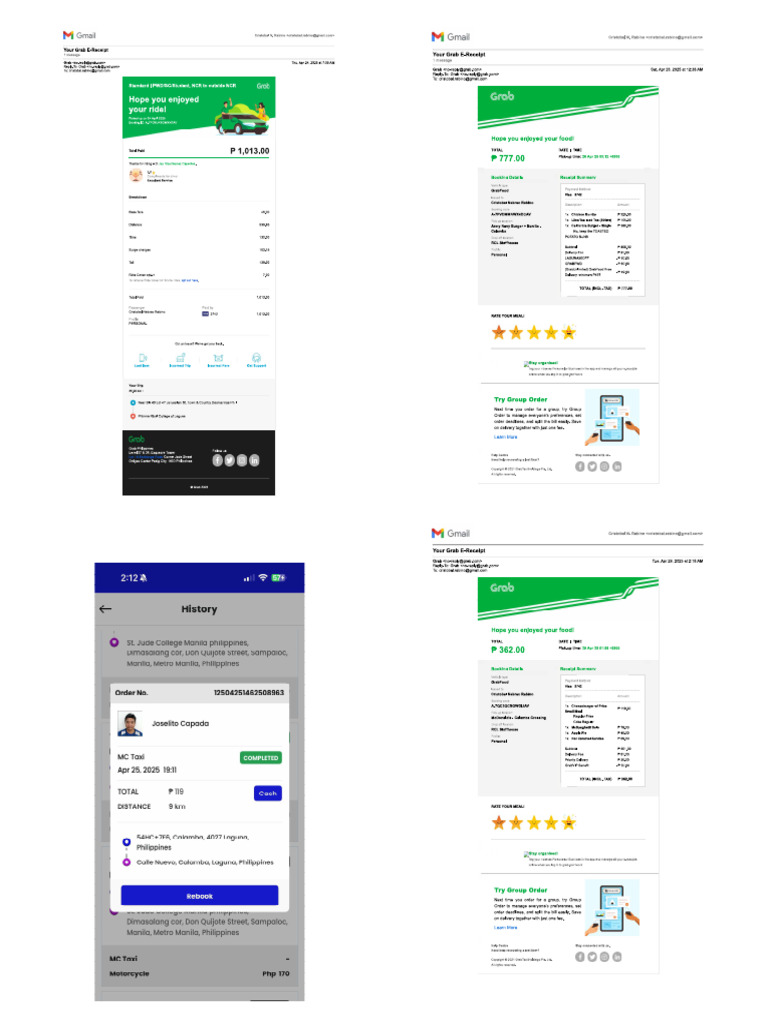 Grab Receipts | PDF
