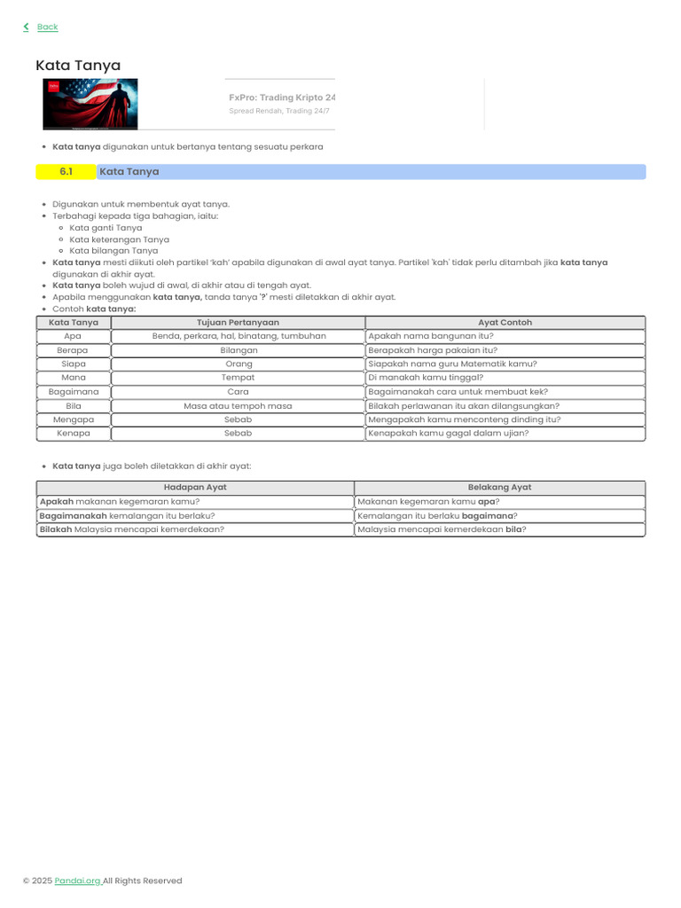 Panduan Penggunaan Kata Tanya | PDF