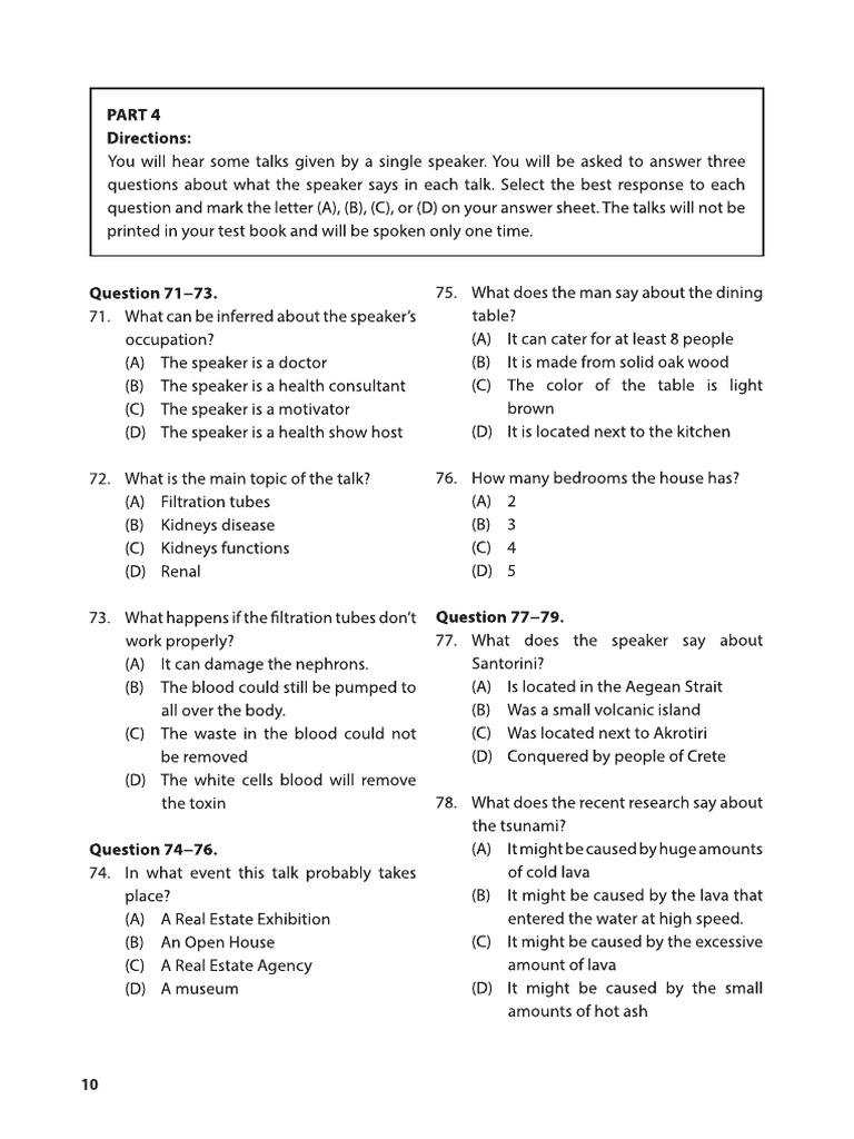 TOEIC Listening Part 4 | PDF