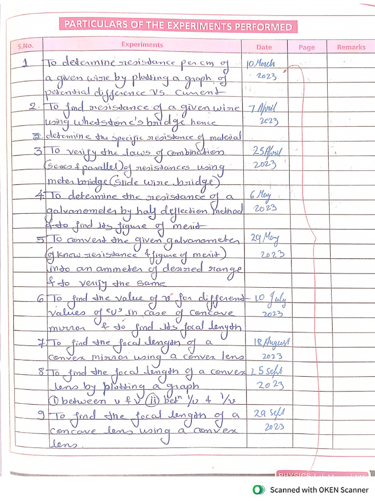 Physics Practical File | PDF