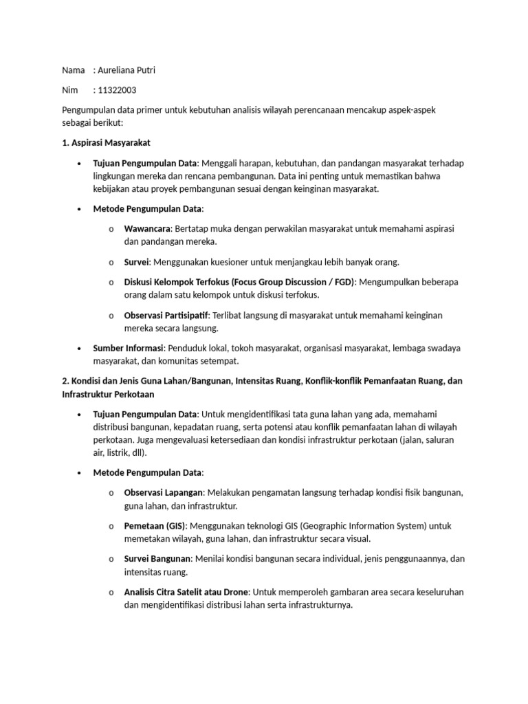 Tugas Aurel Perkot (Pengumpulan Data & Informasi) | PDF