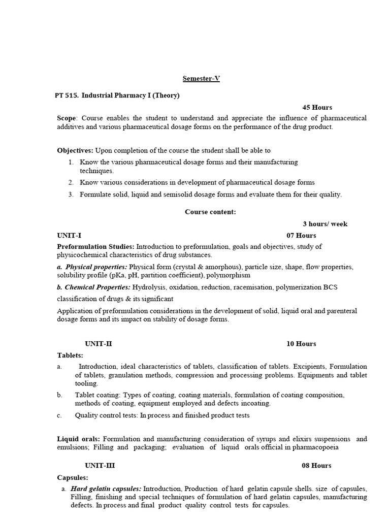 5th Sem Syllabus and Gpat Pyqs | PDF | Pharmaceutical Formulation | Tablet (Pharmacy)
