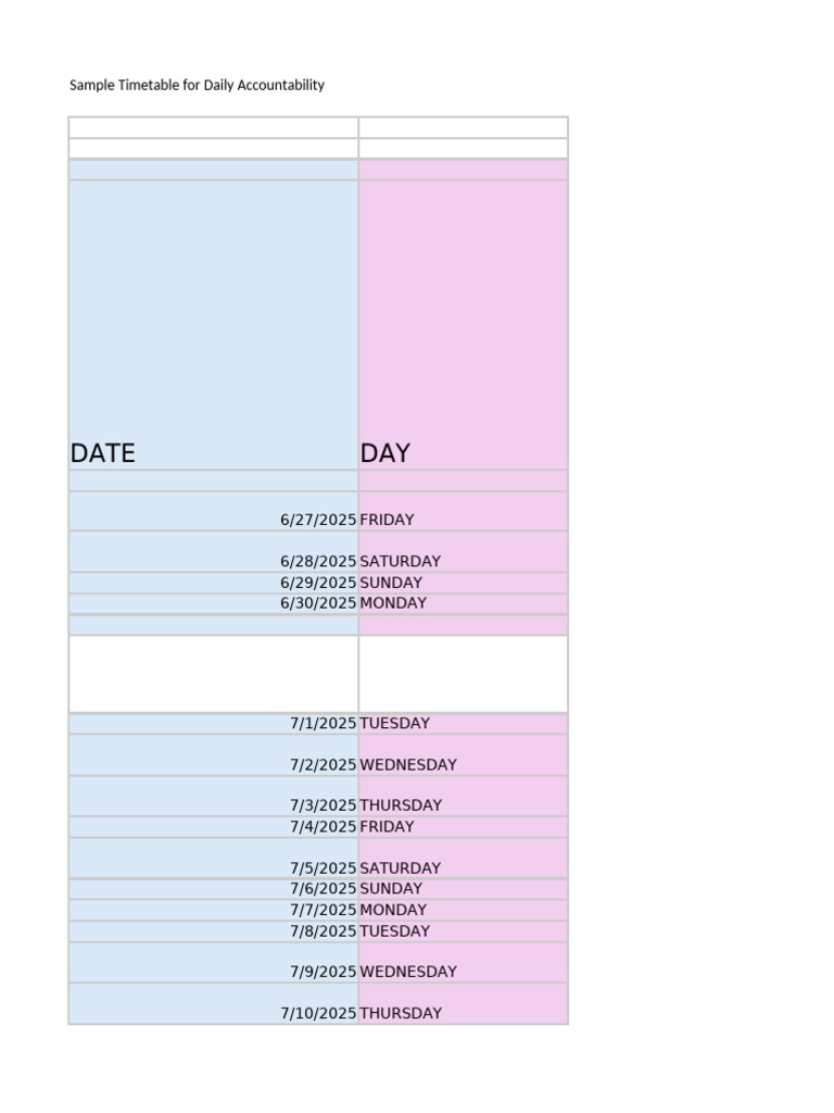 Sample Daily Accountability Sheet - Shashank Sir StepUP | PDF