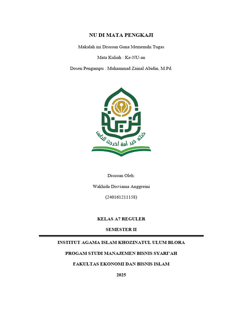 Peran Nahdlatul Ulama dalam Islam Moderat | PDF