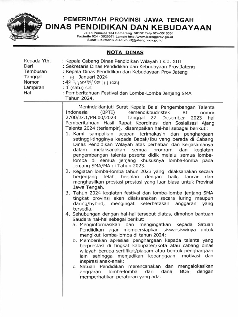 ND Festival Dan Lomba SMA 2024 | PDF