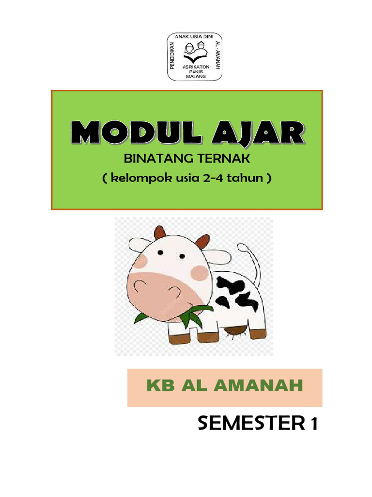 Modul Ajar Binatang Ternak 2324 RPPH KB - 3 Minggu | PDF
