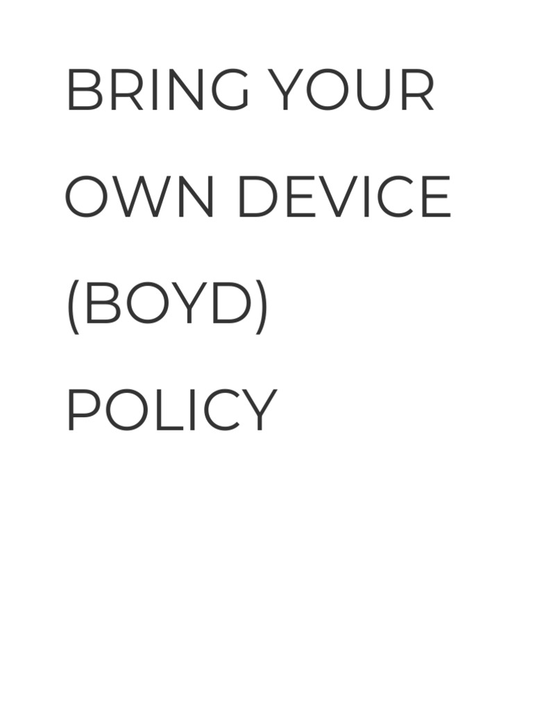 Bring Your Own Device Policy | PDF | Computing