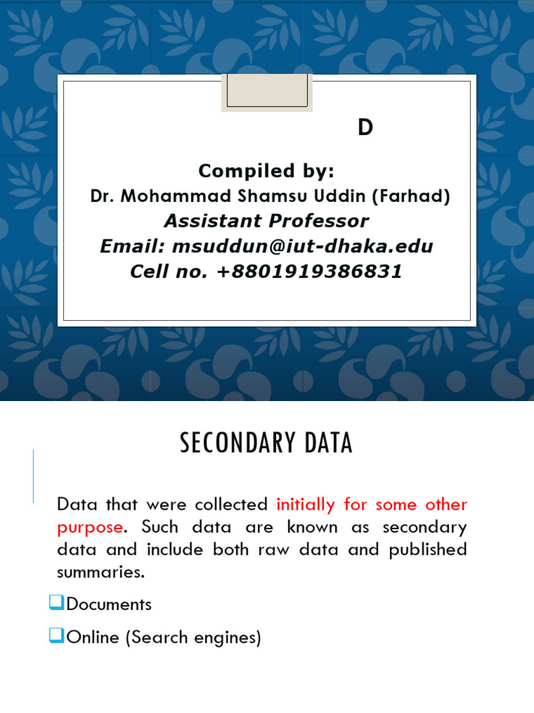 Utilising Secondary Data | PDF
