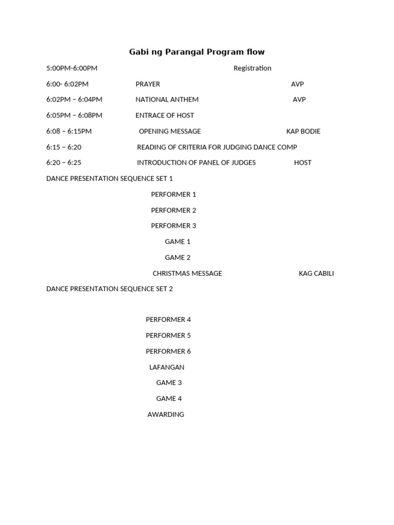 Gabi NG Parangal Program Flow | PDF