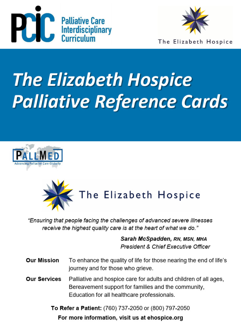 PallMed PCIC Palliative Reference Cards Final - 2026 - 06 - 20 | PDF | Palliative Care | Morphine
