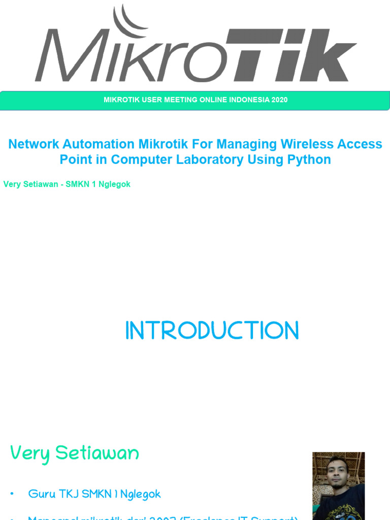 Network Automation Mikrotik For Managing Computer Laboratory Using Python by Very Setiawan (SMK ...