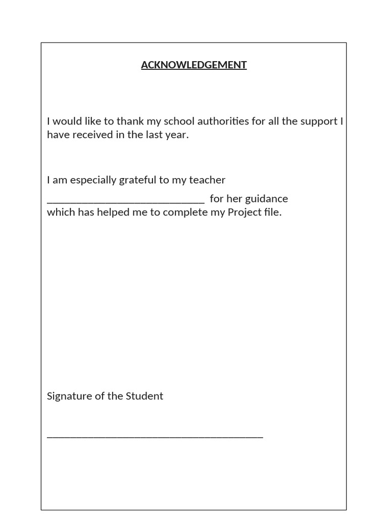 Acknowledgement Page For Prac Files | PDF