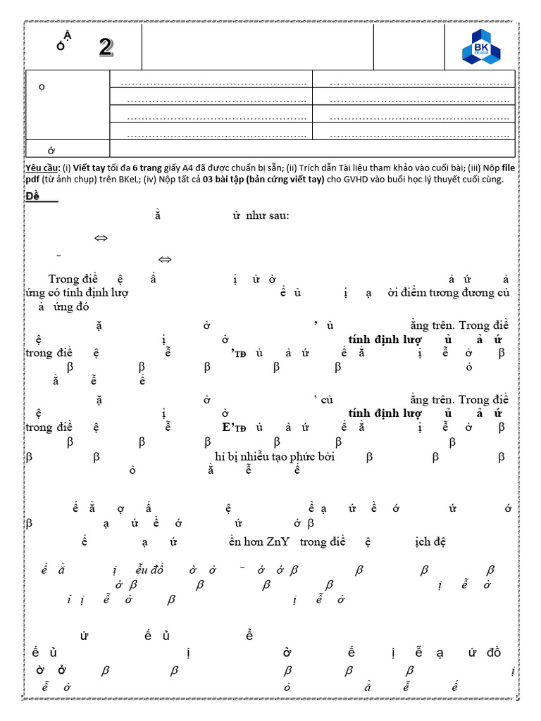 BÀI TẬP LỚN 2 CH2113 cHK232 | PDF