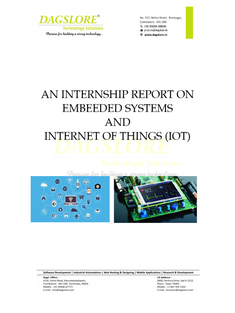 Dagslore Embedded Internship Report | PDF | Embedded System | Arduino