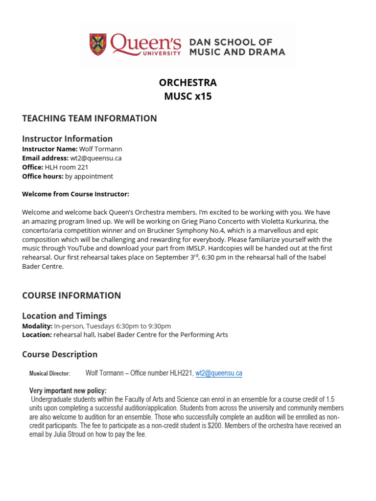 2024-06-28 Orchestra Syllabus | PDF | Orchestras | English As A Second ...