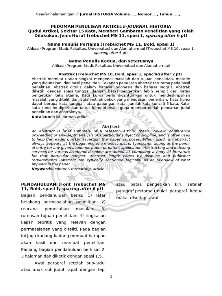 ID Template Gaya Selingkung e Jurnal Histor | PDF