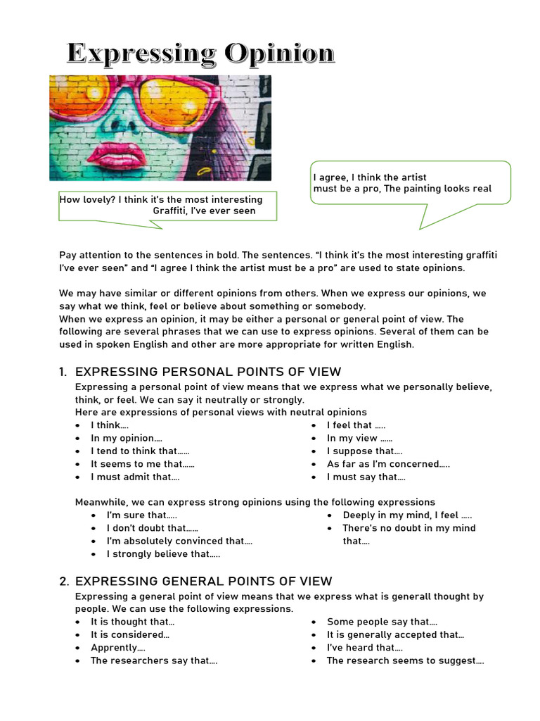 Expressing Opinion | PDF