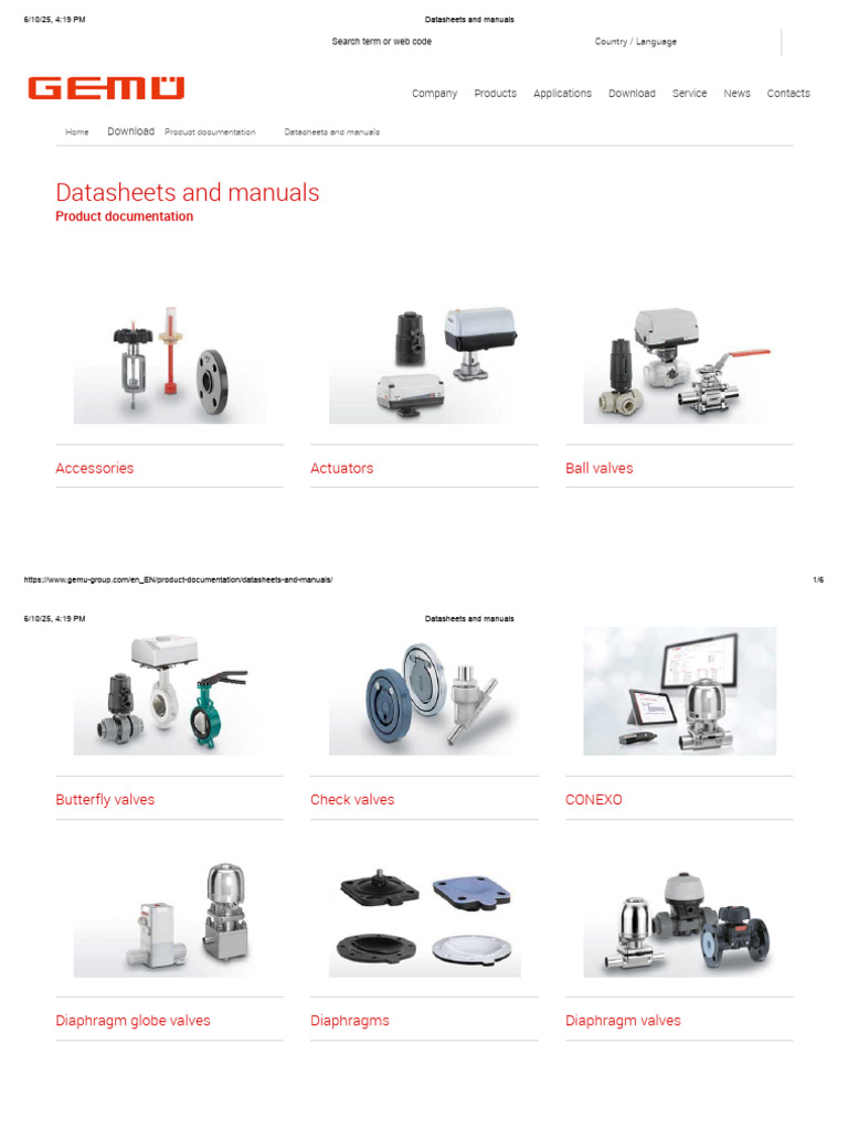 Datasheets and Manuals GEMU Valve | PDF | Valve | Mechanical Engineering