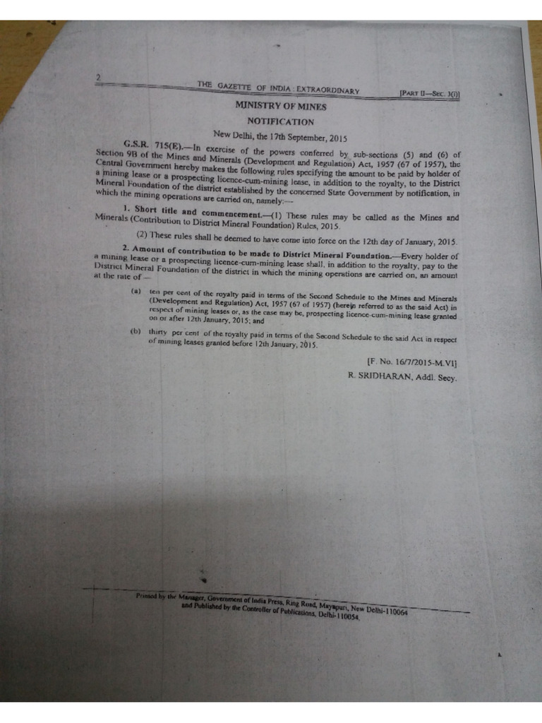 Mines&Minerals Rules DMFT | PDF