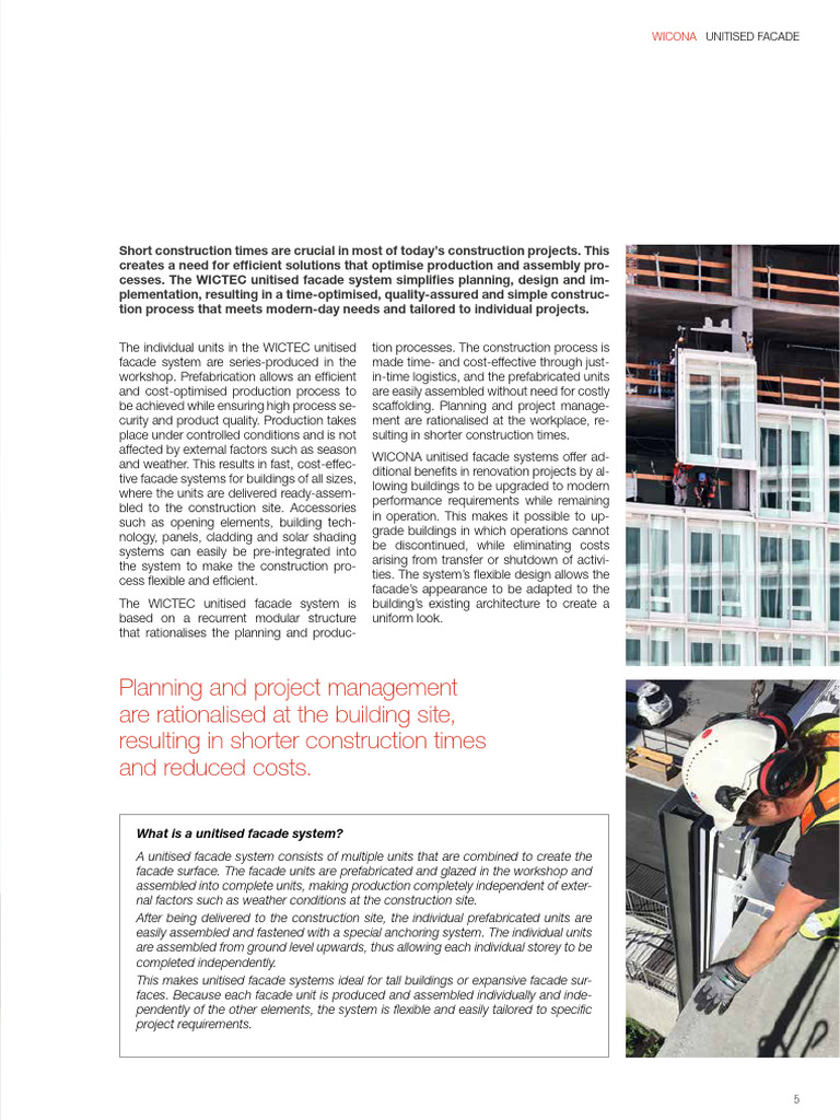 WICONA Unitised Facade System Overview | PDF | Real Estate