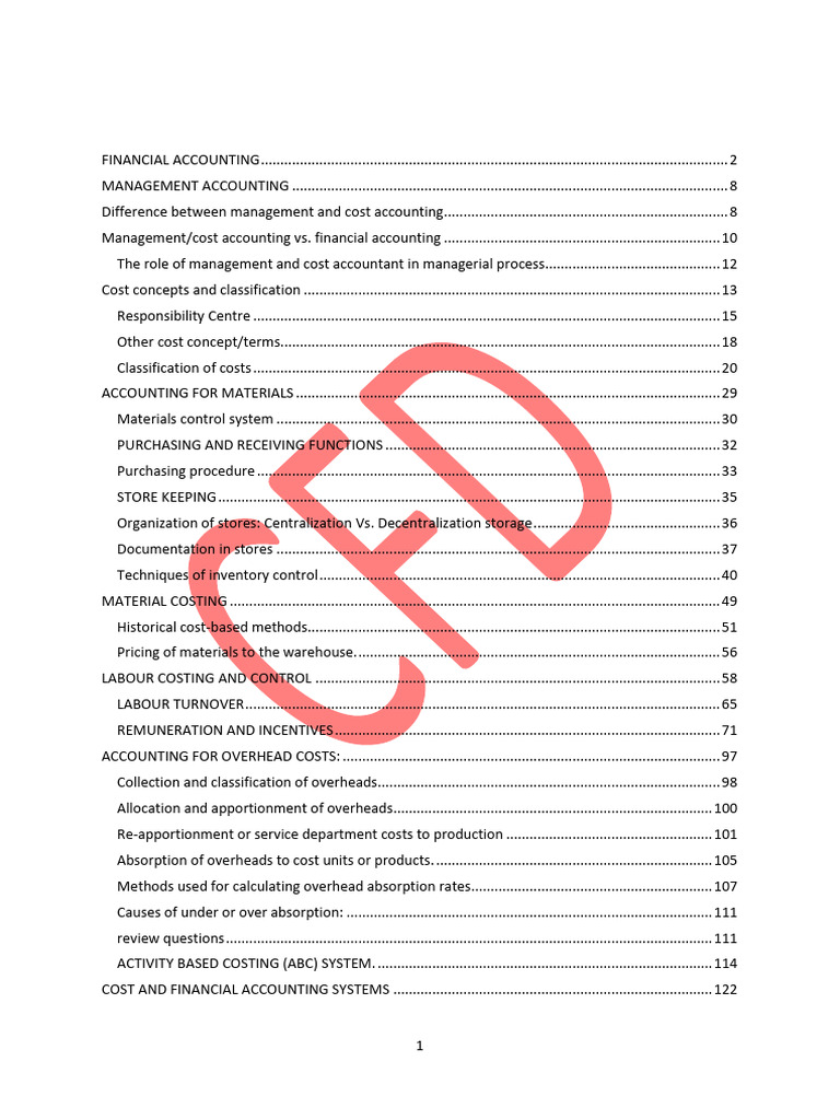 Costing Book | PDF | Management Accounting | Cost