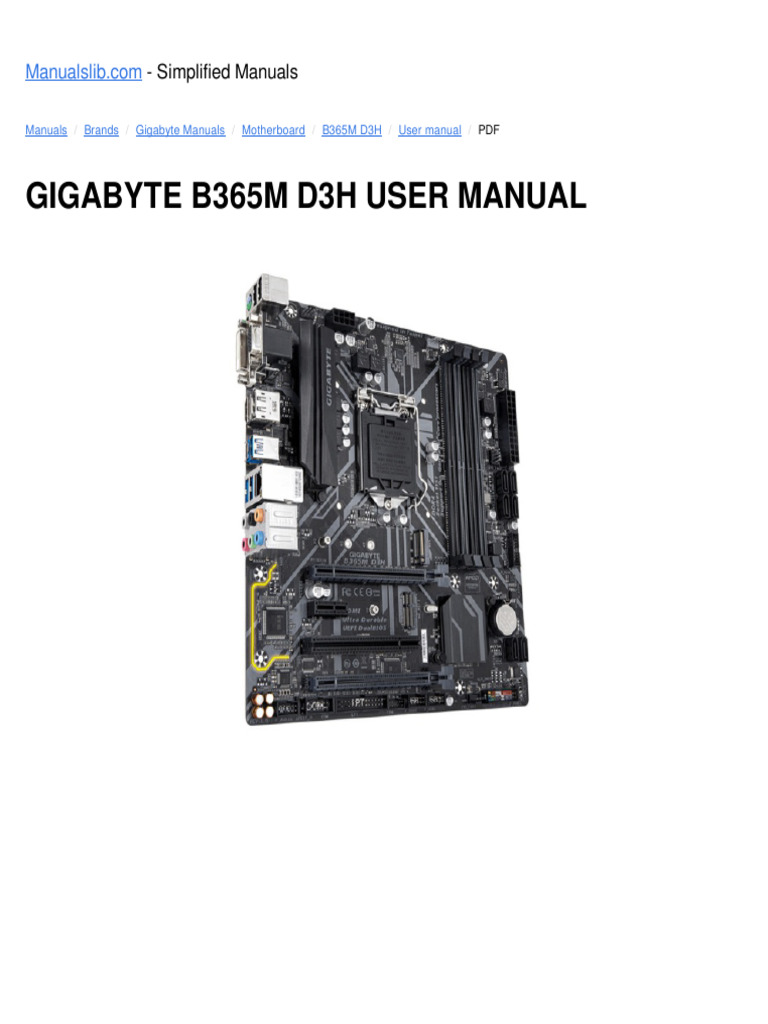 B365M D3H Driver Installation Guide | PDF | Usb | Hdmi