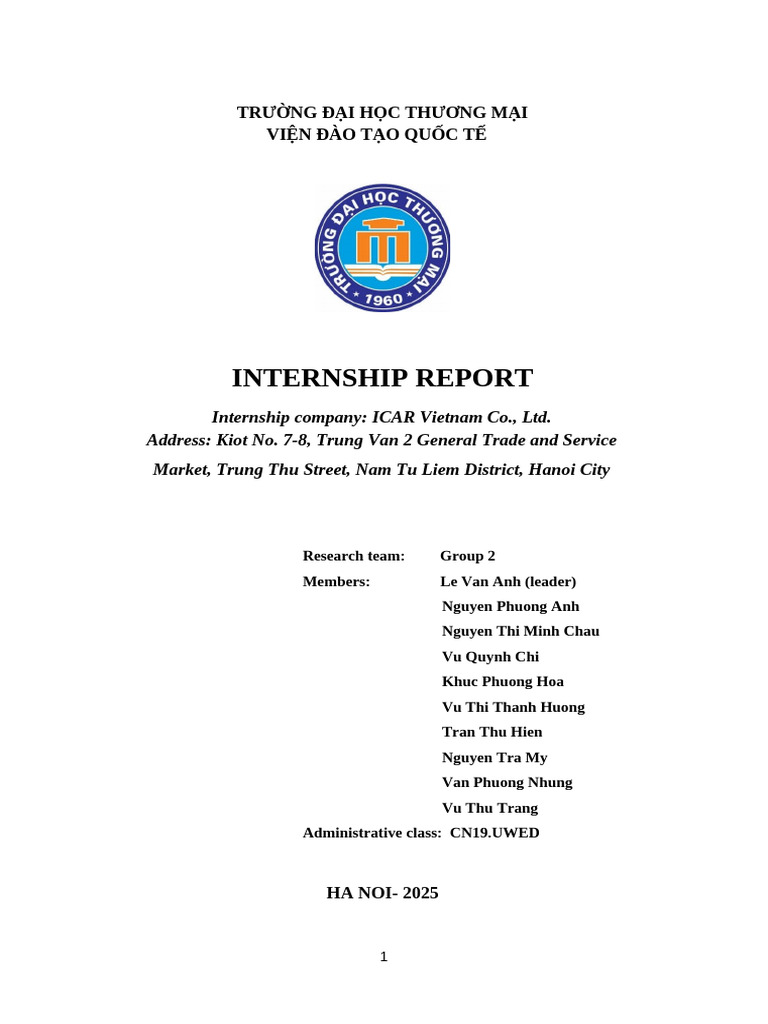 Internship Report ICAR Official | PDF | Receipt | Expense