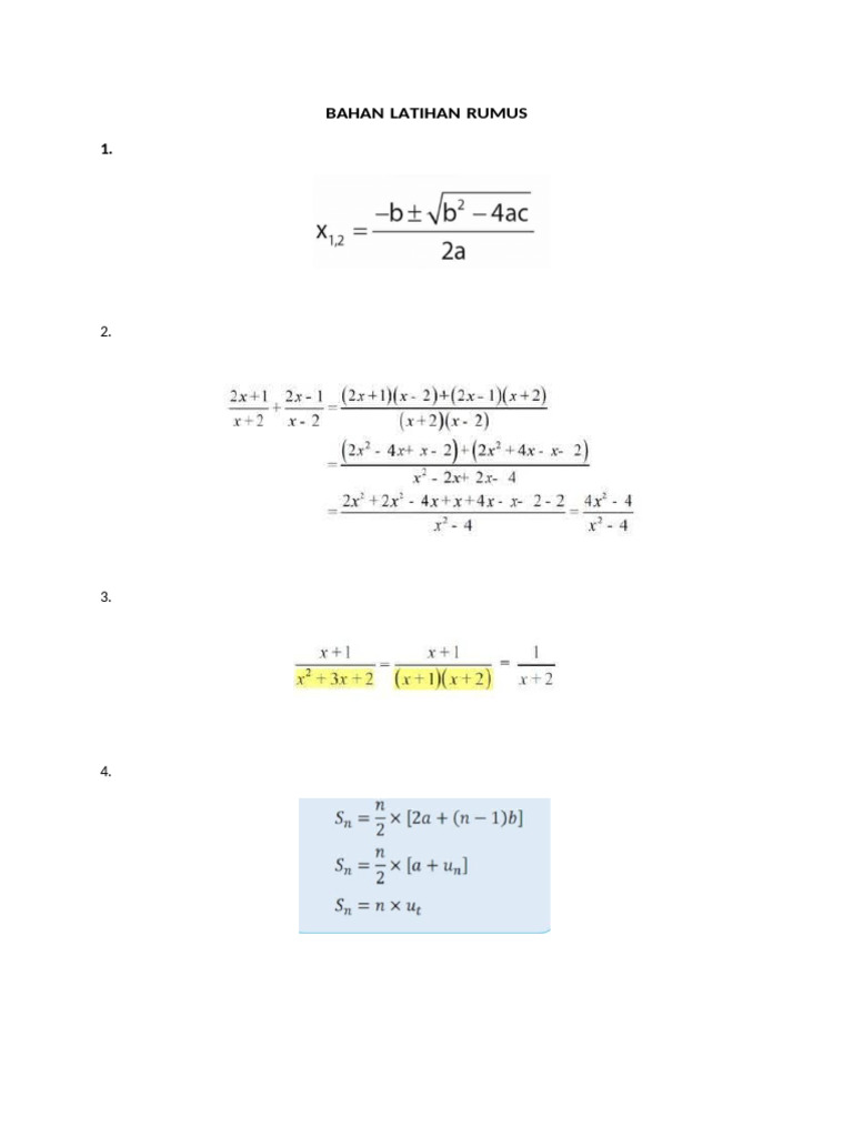 Rumus Equation Latihan | PDF