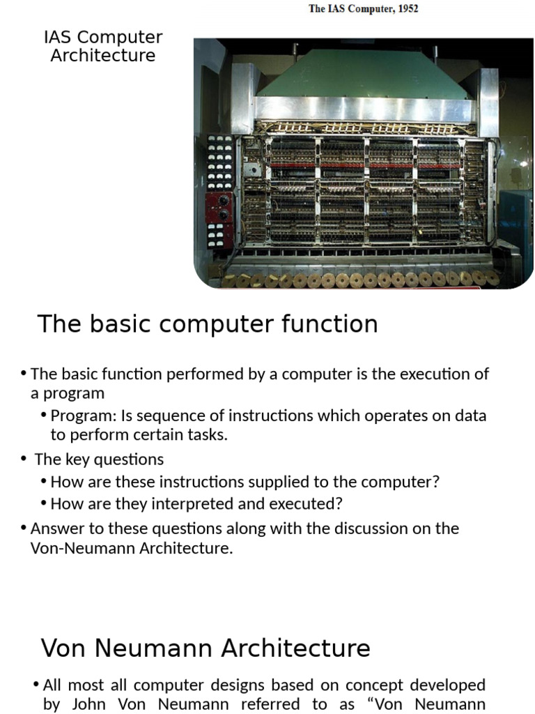 2 IAS Computer Architecture | PDF | Computer Data Storage | Computer ...