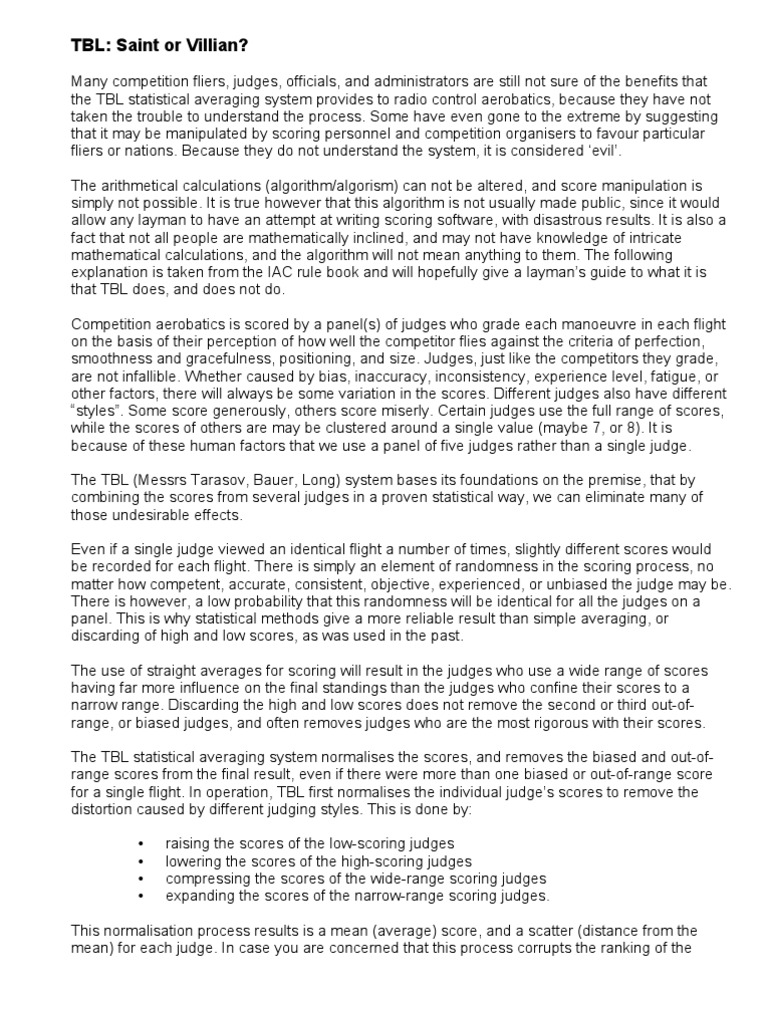 TBL Explanation 1 | PDF | Mean | Algorithms